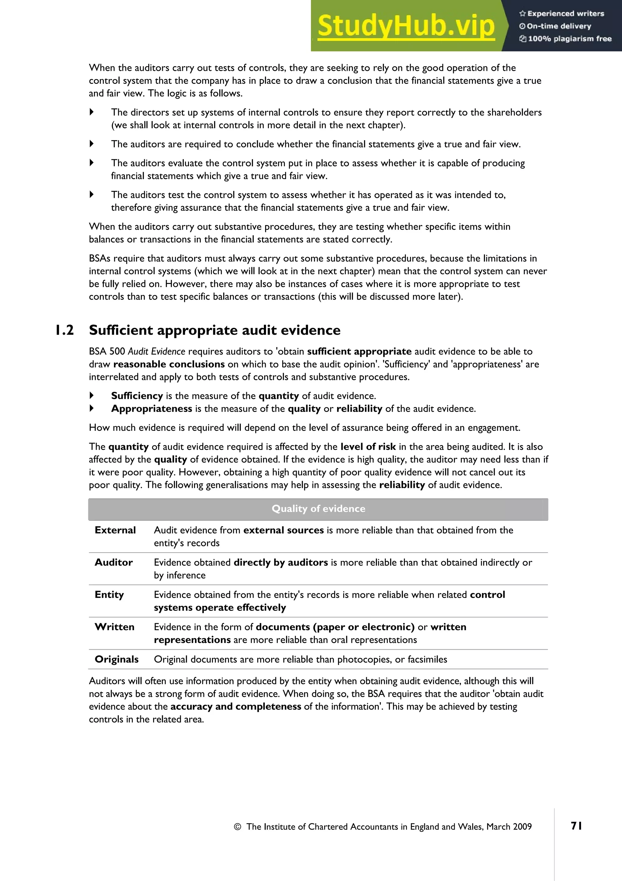 ASSURANCE Study Manual CA Certificate Level - ICAB | PDF