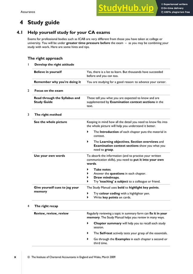 ASSURANCE Study Manual CA Certificate Level - ICAB | PDF