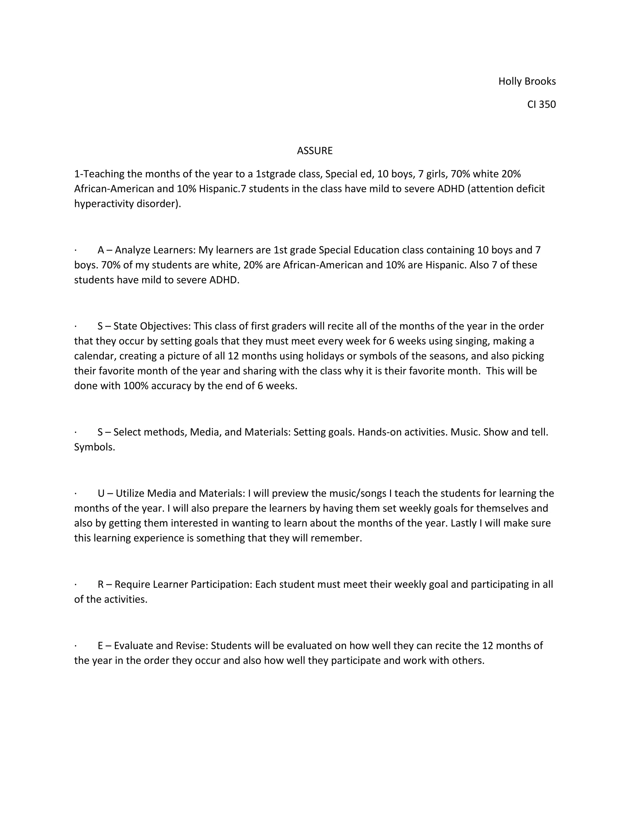 Assure | DOCX | Special Education | Education