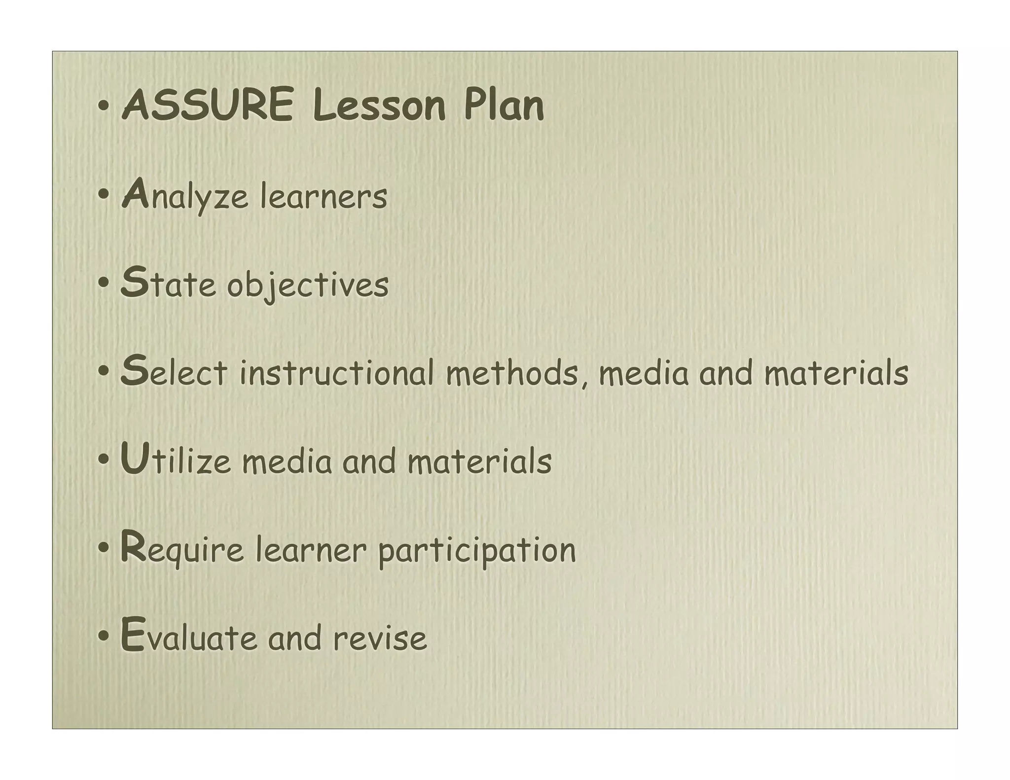 Assure Lesson Plan 6th Grade Science | PDF