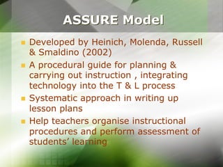 ASSURE Instructional Design Model Presenttaion | PDF