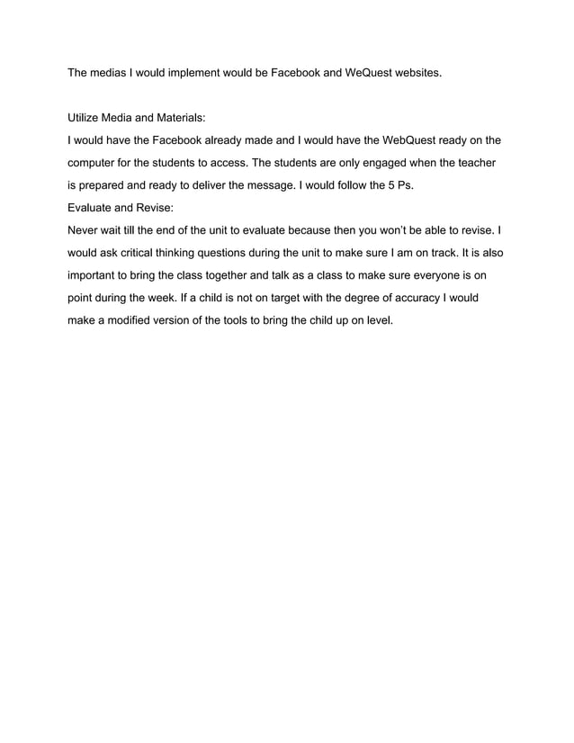 Unit Plan Assure Method | PDF