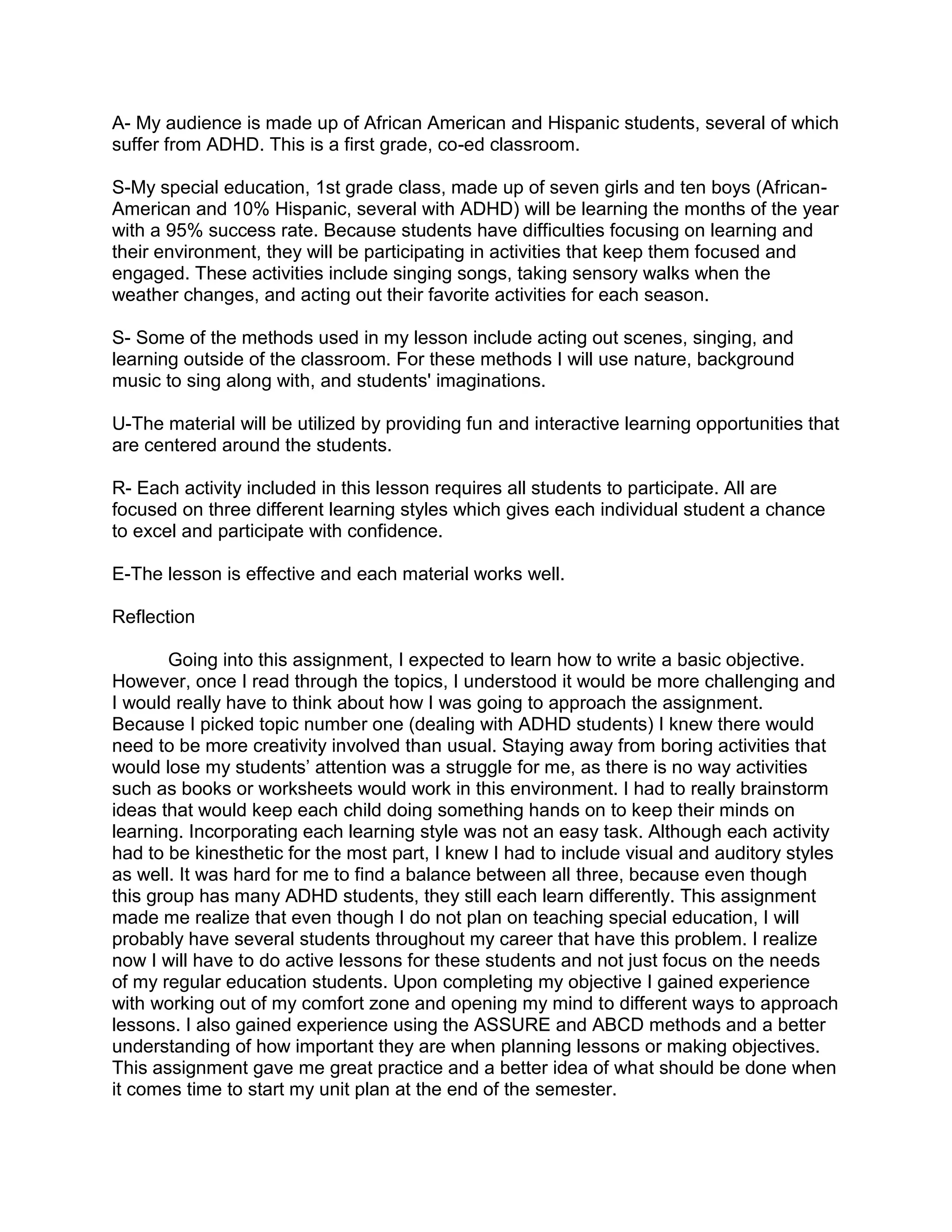 Assure assignment | DOCX