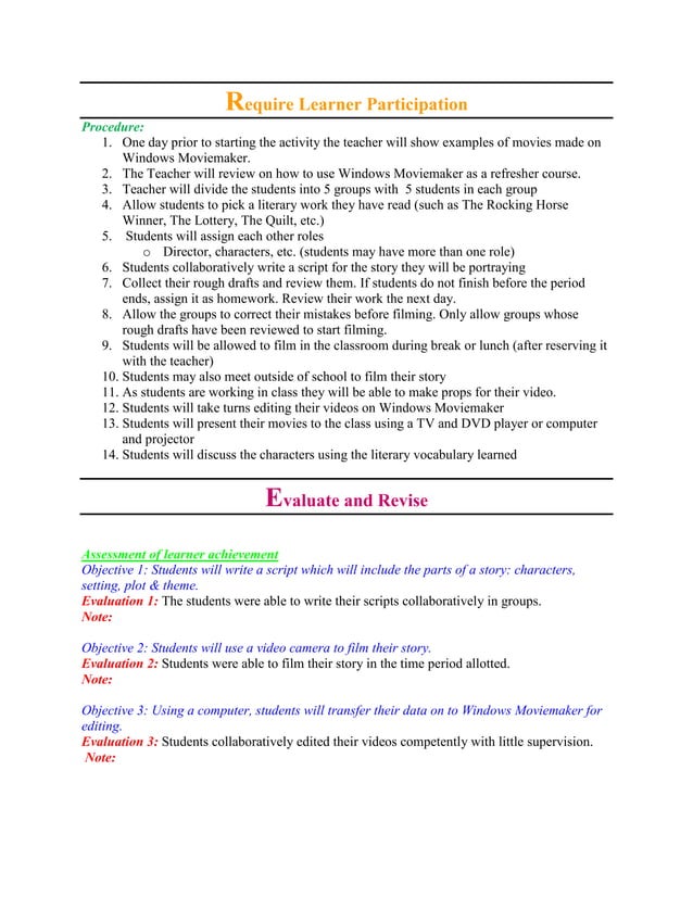 Multimedia Lesson Plan | DOCX