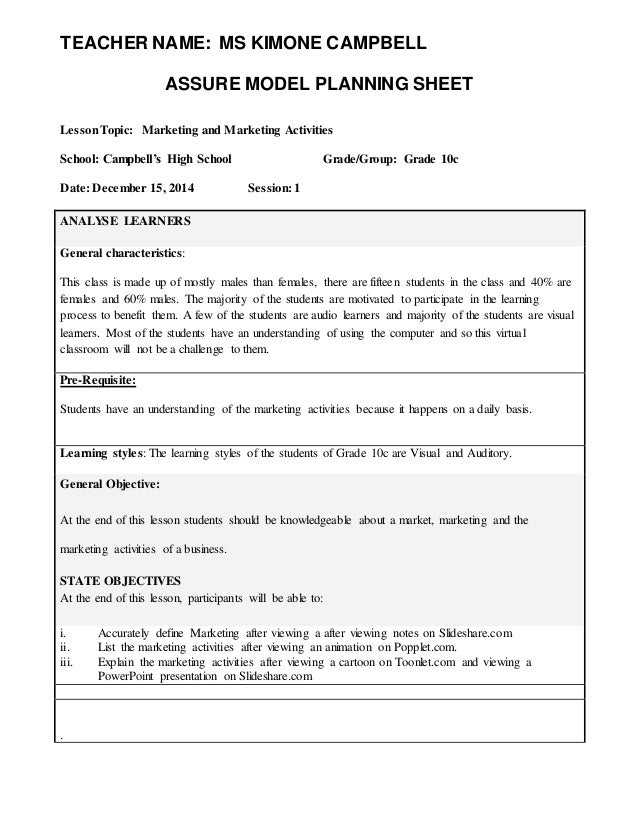 Assure Lesson Plan 21st Century Assure Lesson Plan 21st Century