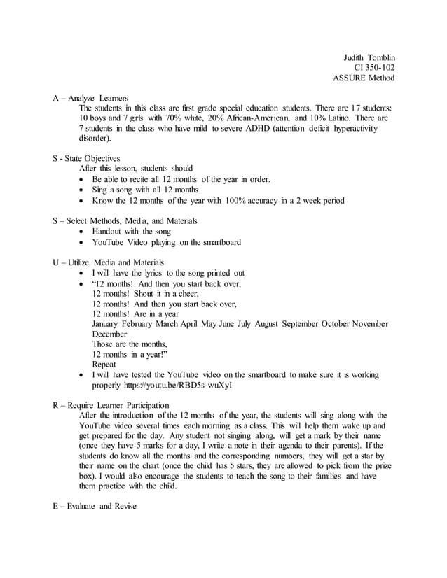 Assure method edit | DOCX