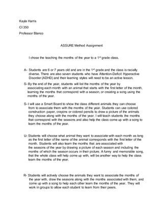 Assure Method Assignment | PDF