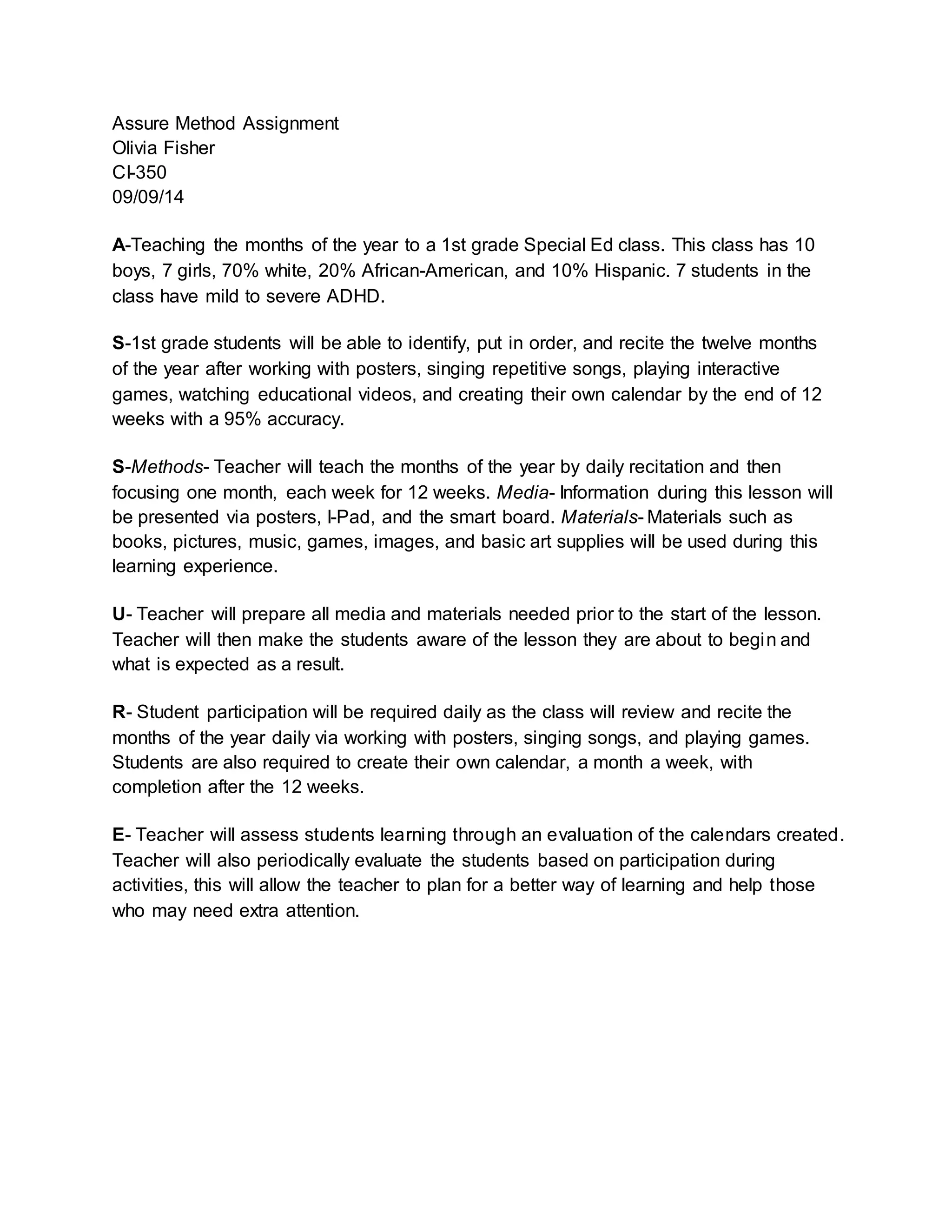 Assure method assignment | PDF