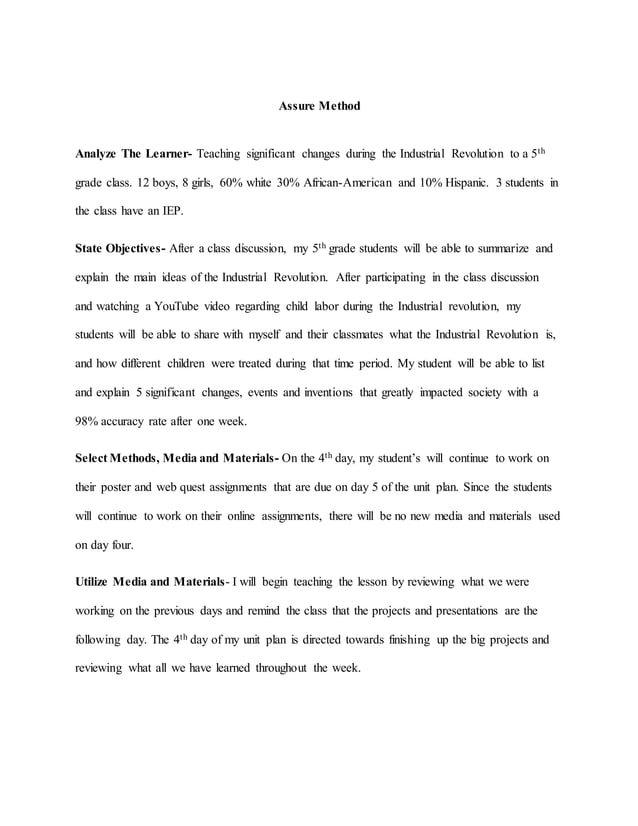 Assure method day 4 | PDF