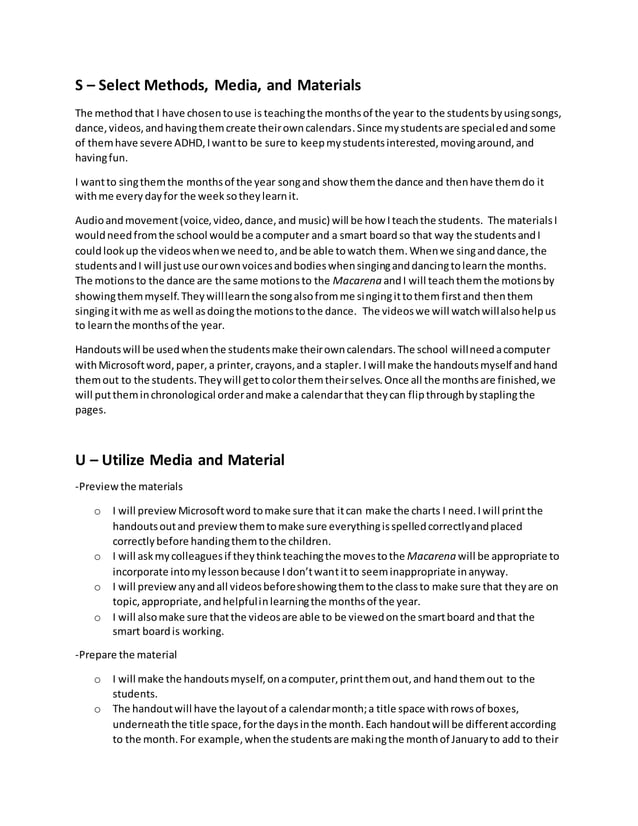 Assure method revision | DOCX | Special Education | Education