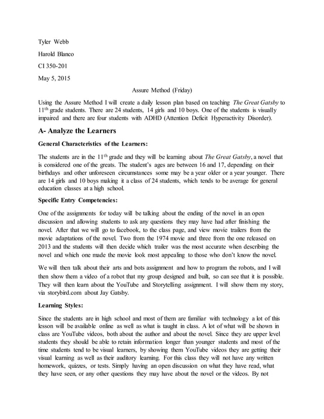 Assure Method (Friday) | PDF