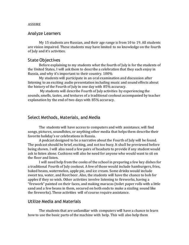 Assure method plan revised | PDF