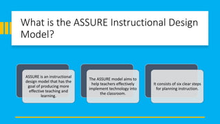 ASSURE: INSTRUCTIONAL DESIGN MODEL | PPT