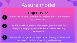 Assure Model.pptx for pedagogical content knowledge | PPTX