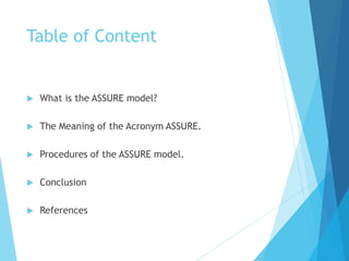 The ASSURE Model | PPTX