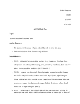 Assure unit plan | PDF