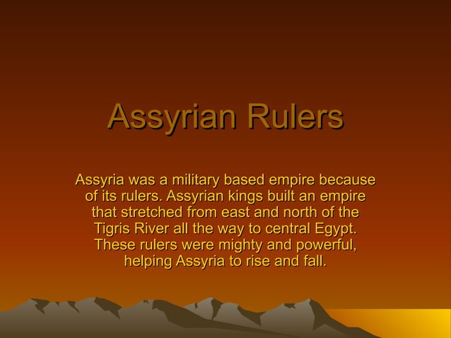 Assyria Power Point Presentation | PPT | Religion & Spirituality