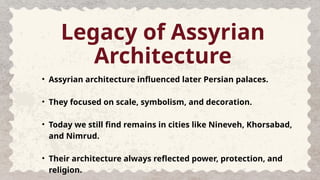 Assyrian Architecture PPT 3rd Semeseter B.Arch, History of Western ...