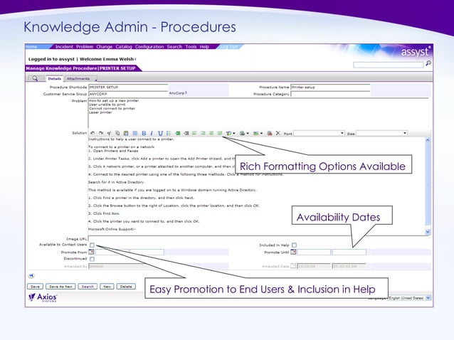 Assyst 9 Overview Roadmap | PPT | Computing | Technology & Computing