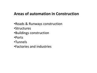 Presentation on The Use of automation in construction industry | PPTX ...