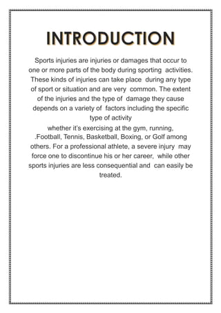 SPORTS INJURIES OF UPPER EXTREMITIES | PPTX