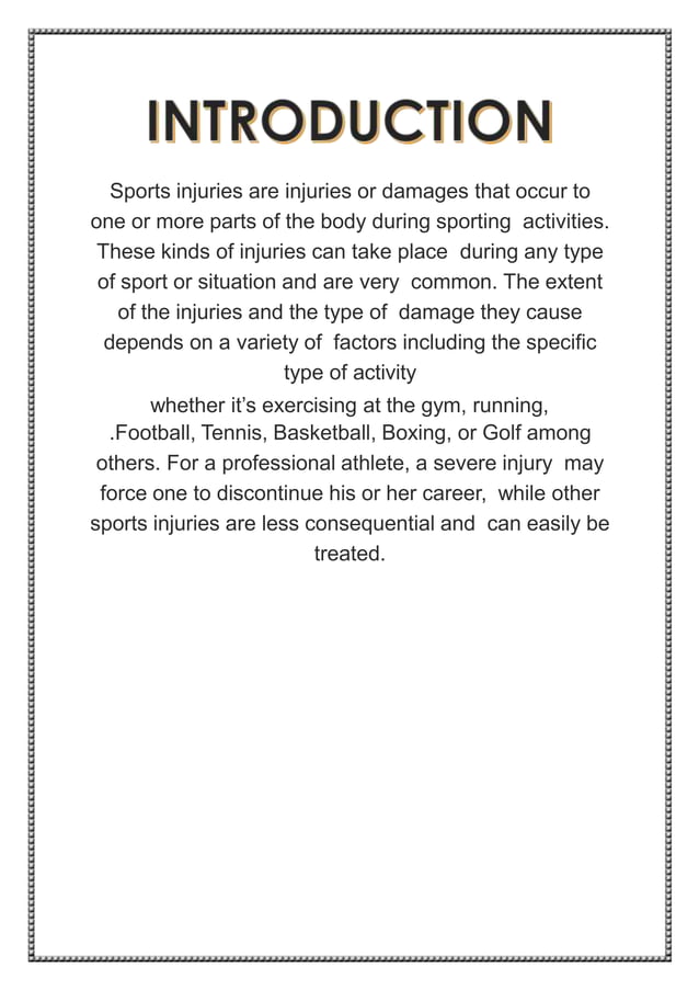 SPORTS INJURIES OF UPPER EXTREMITIES | PPTX | Death, Injury, or ...