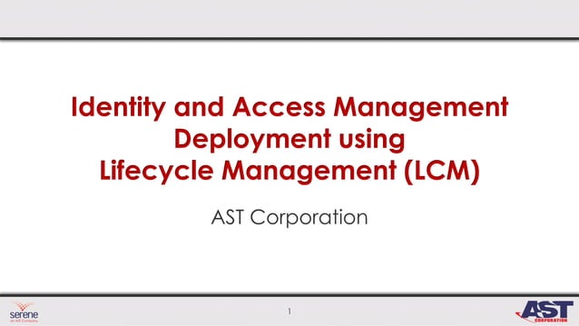 Identity and Access Management Deployment using Lifecycle Management ...