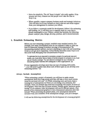 A Stake in the Ground- A Successful Approach To Estimating and Tracking ...