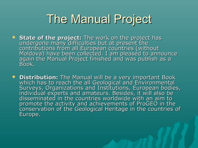 ProGEO and its Major Project on Geoconservation in Europe | PPT