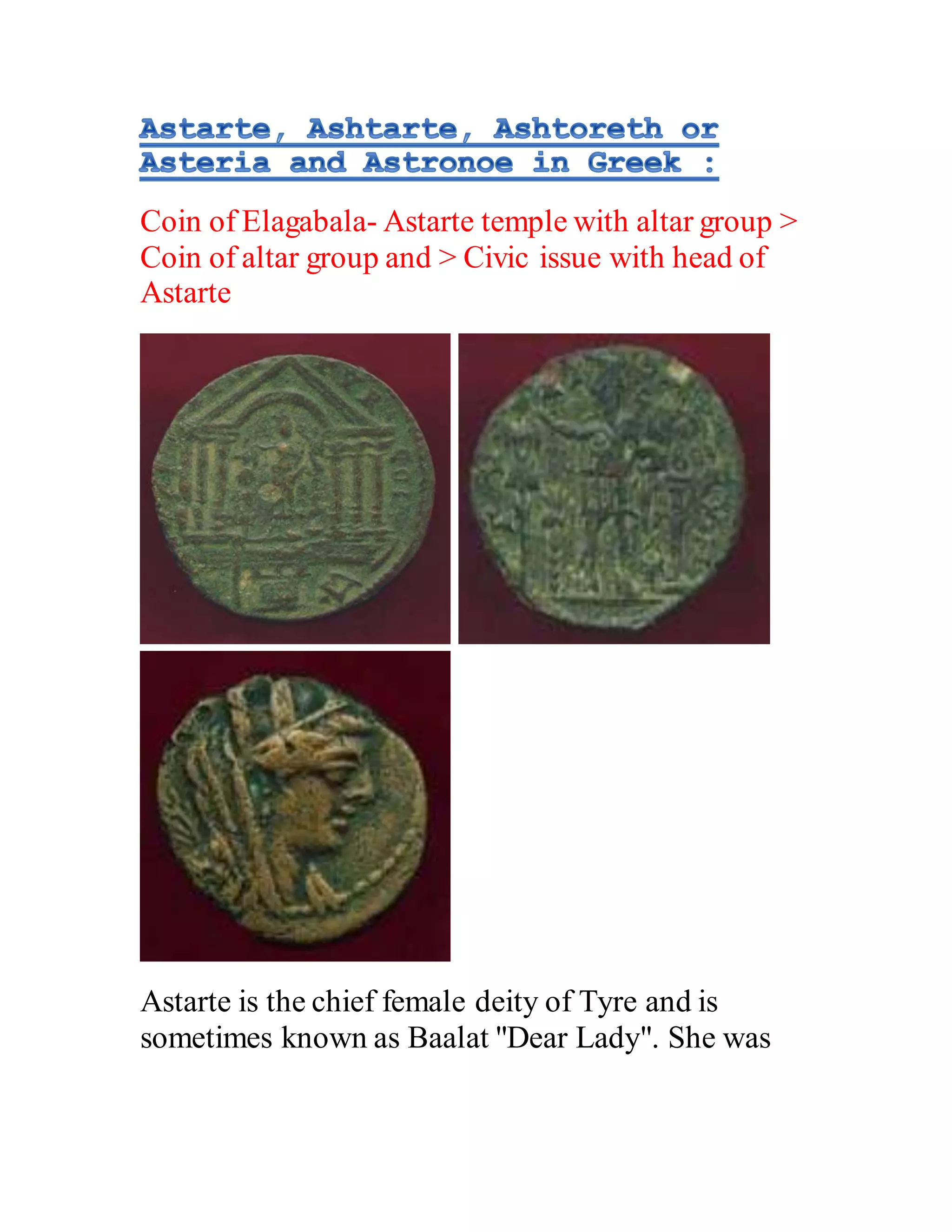 Astarte, ashtarte, ashtoreth or asteria and astronoe in greek .. | DOCX