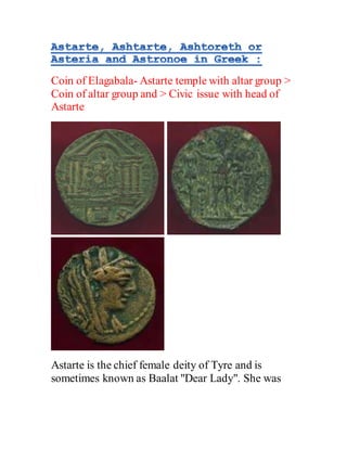 Astarte, ashtarte, ashtoreth or asteria and astronoe in greek .. | DOCX