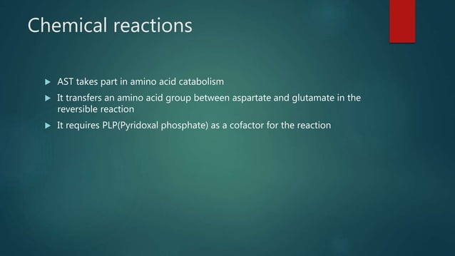 Ast(aspartate transaminase | PPTX | Chemistry | Science
