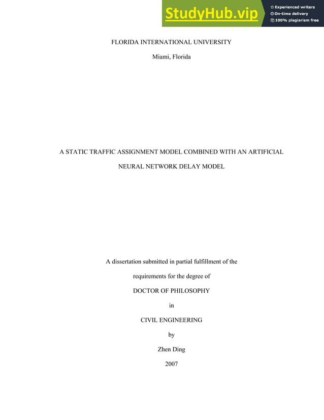 A Static Traffic Assignment Model Combined With An Artificial Neural