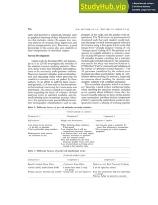 A Statistical Analysis of Students Attitudes Towards Statistics A Case ...