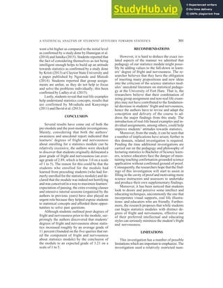 A Statistical Analysis of Students Attitudes Towards Statistics A Case ...