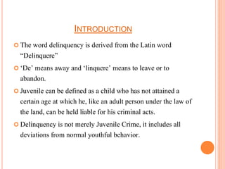 A Statistical Study on Juvenile Delinquency | PPT