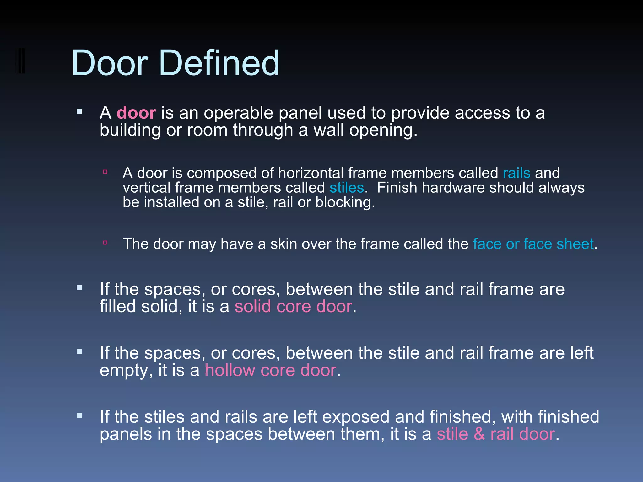 The Door & Frame Schedule | PPT