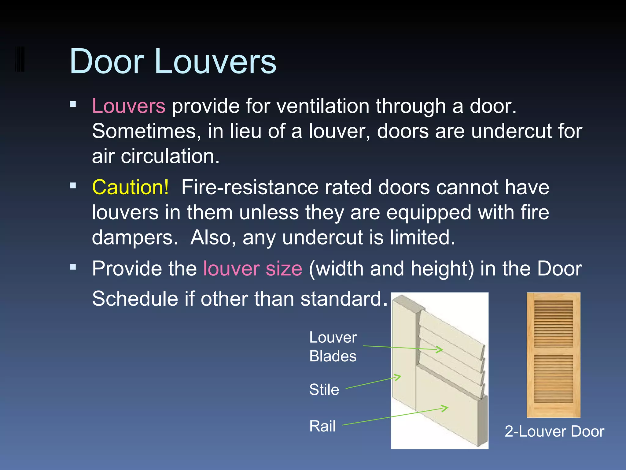The Door & Frame Schedule | PPT