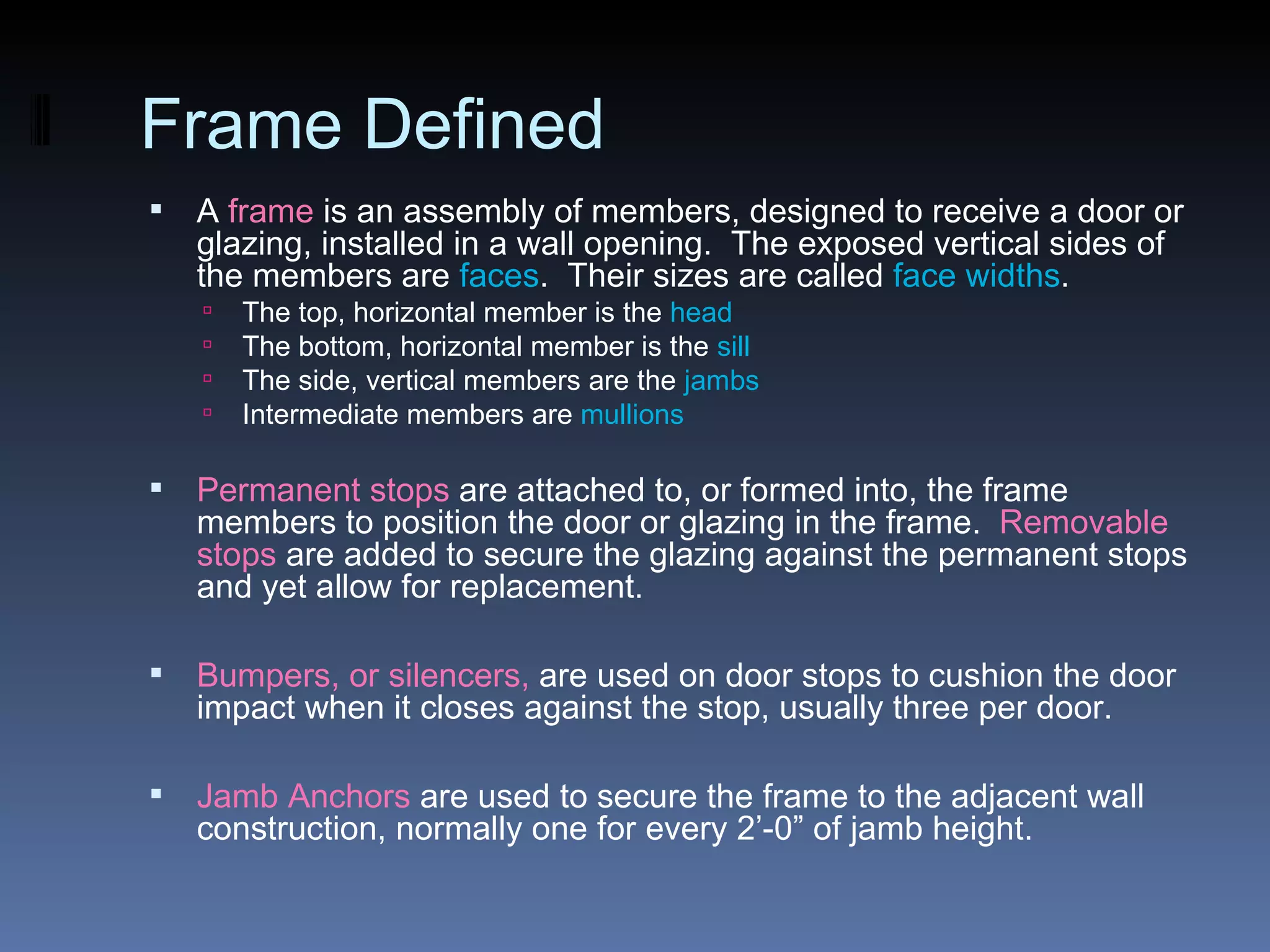 The Door & Frame Schedule | PPT