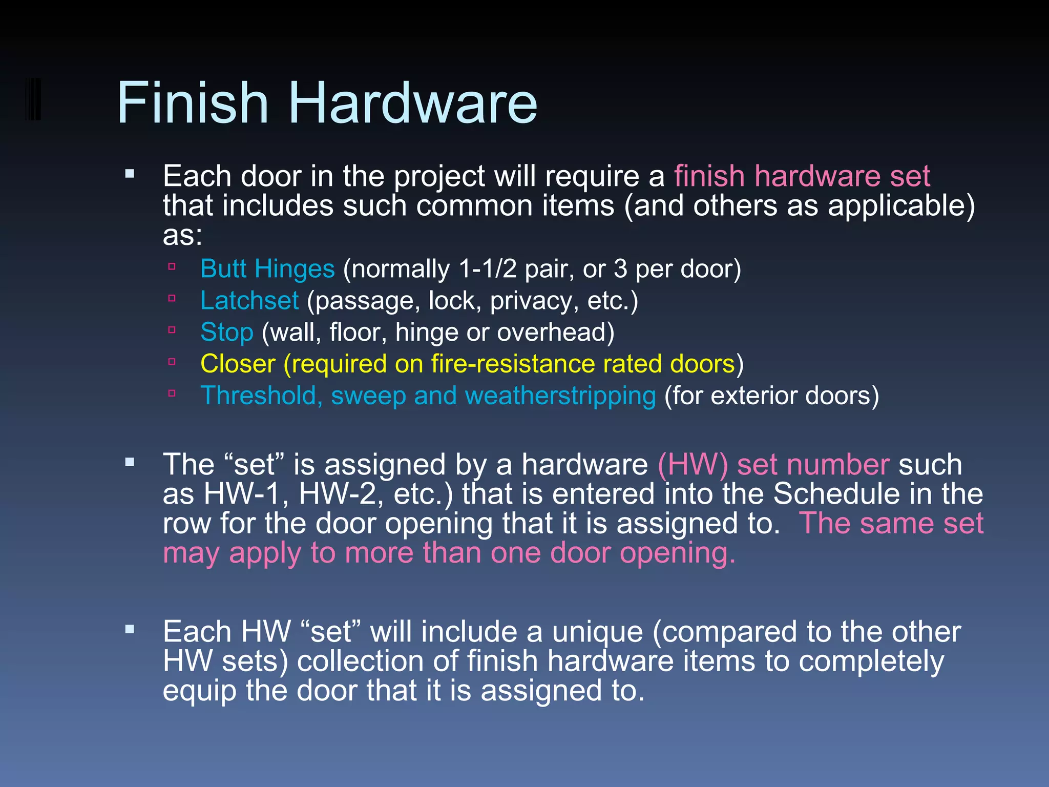The Door & Frame Schedule | PPT