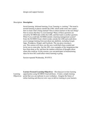 Astd tech conference classes that sound valuable | PDF