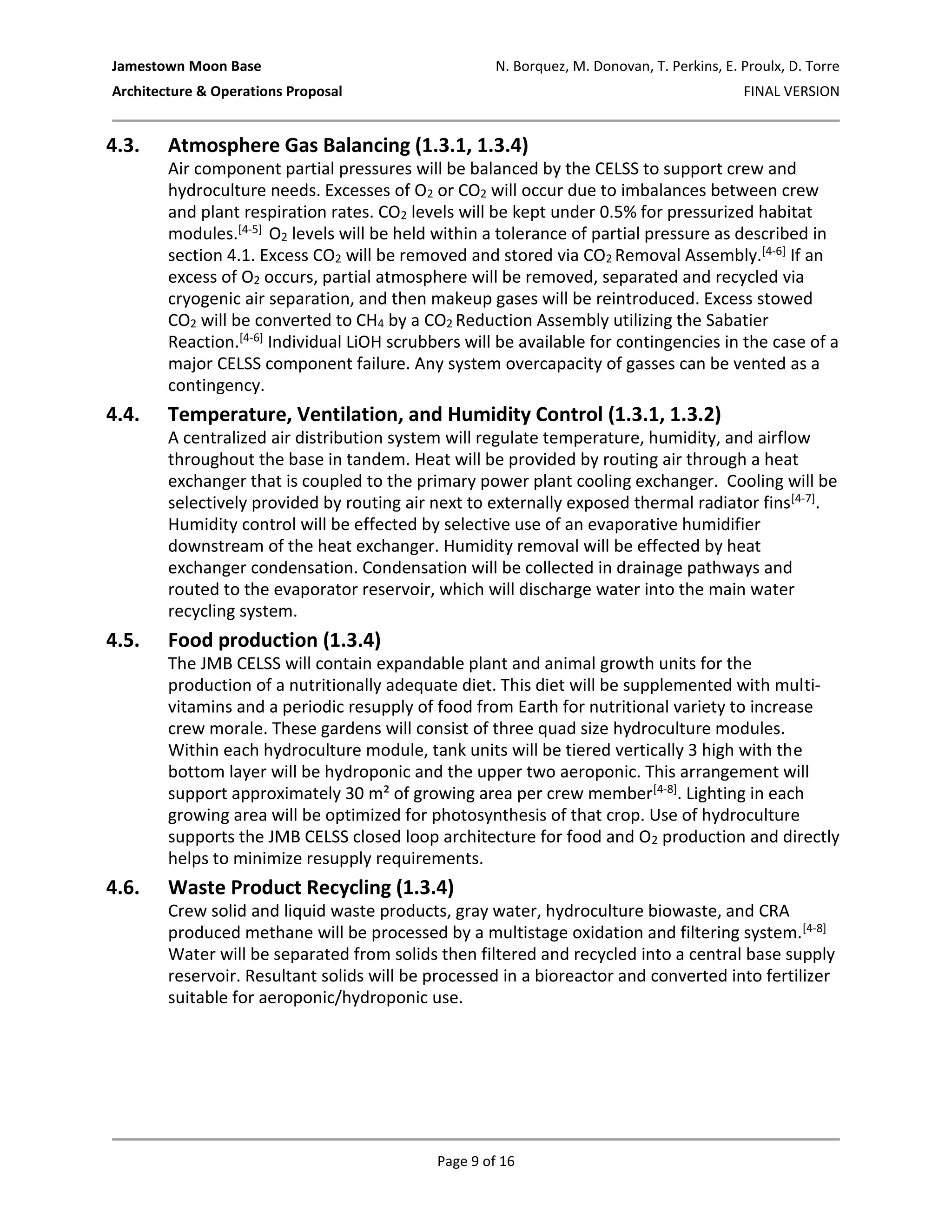 Lunar Base Architecture and Operations Proposal | PDF