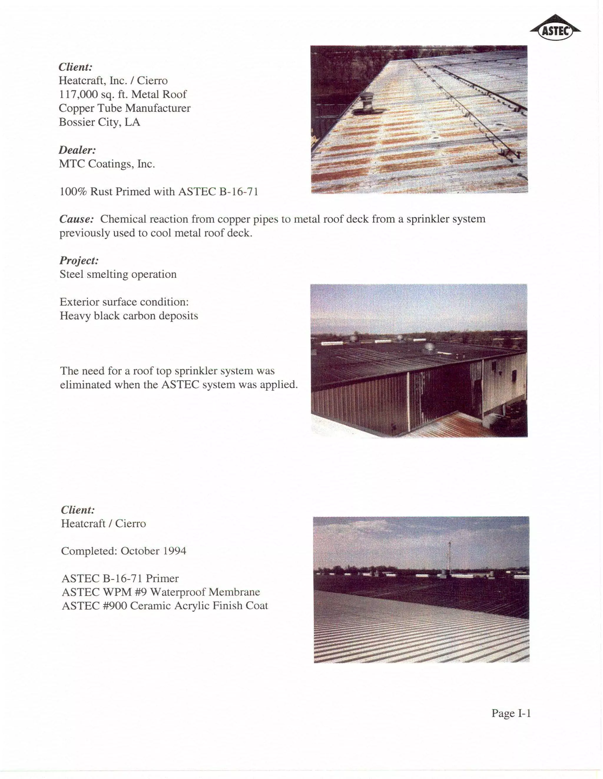 Astec Metal Roof Projects | PDF
