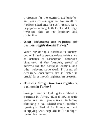 Navigating Turkish Business Registration | PDF