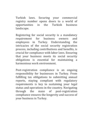 Navigating Turkish Business Registration | PDF