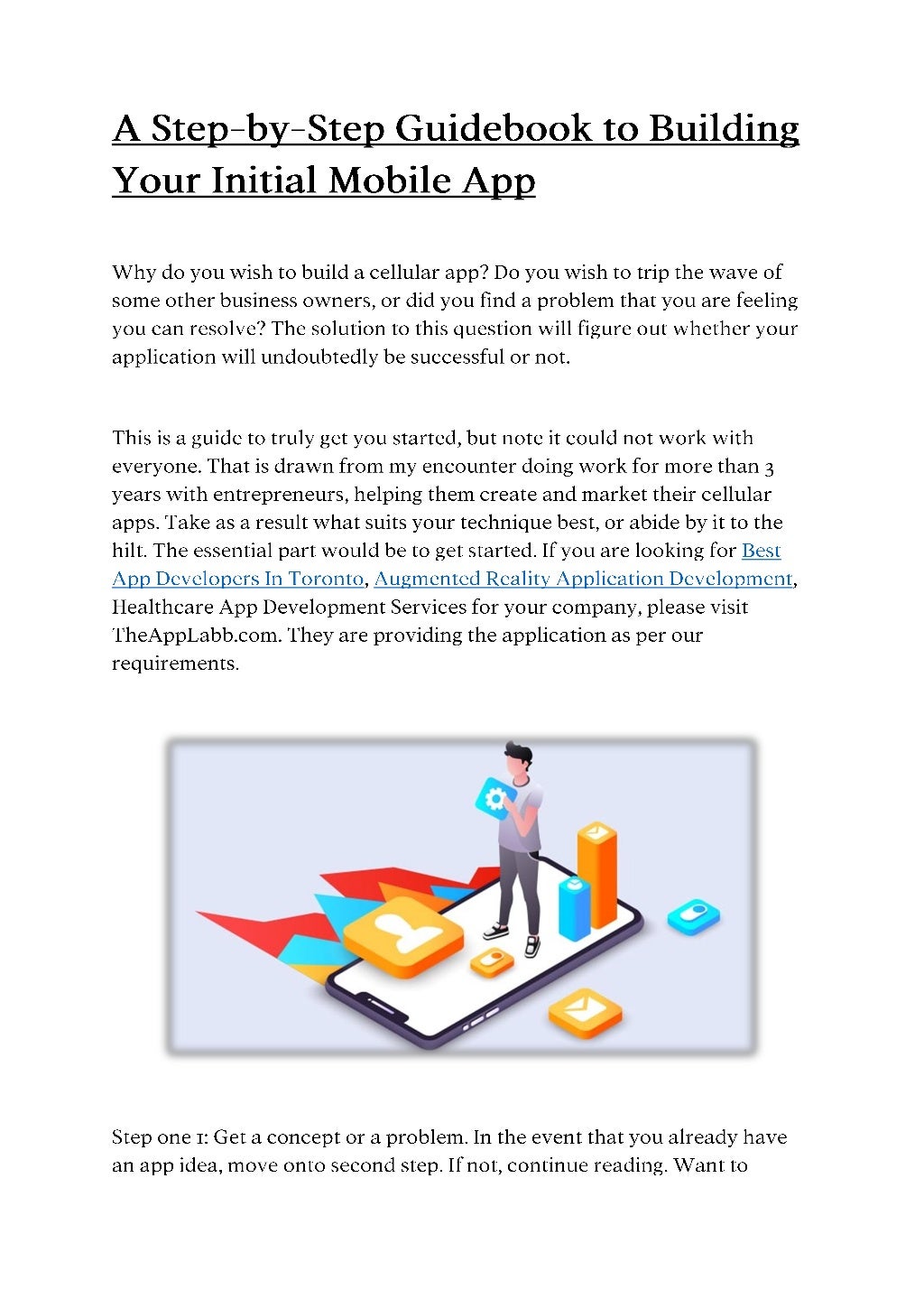 A step by-step guidebook to building your initial mobile app