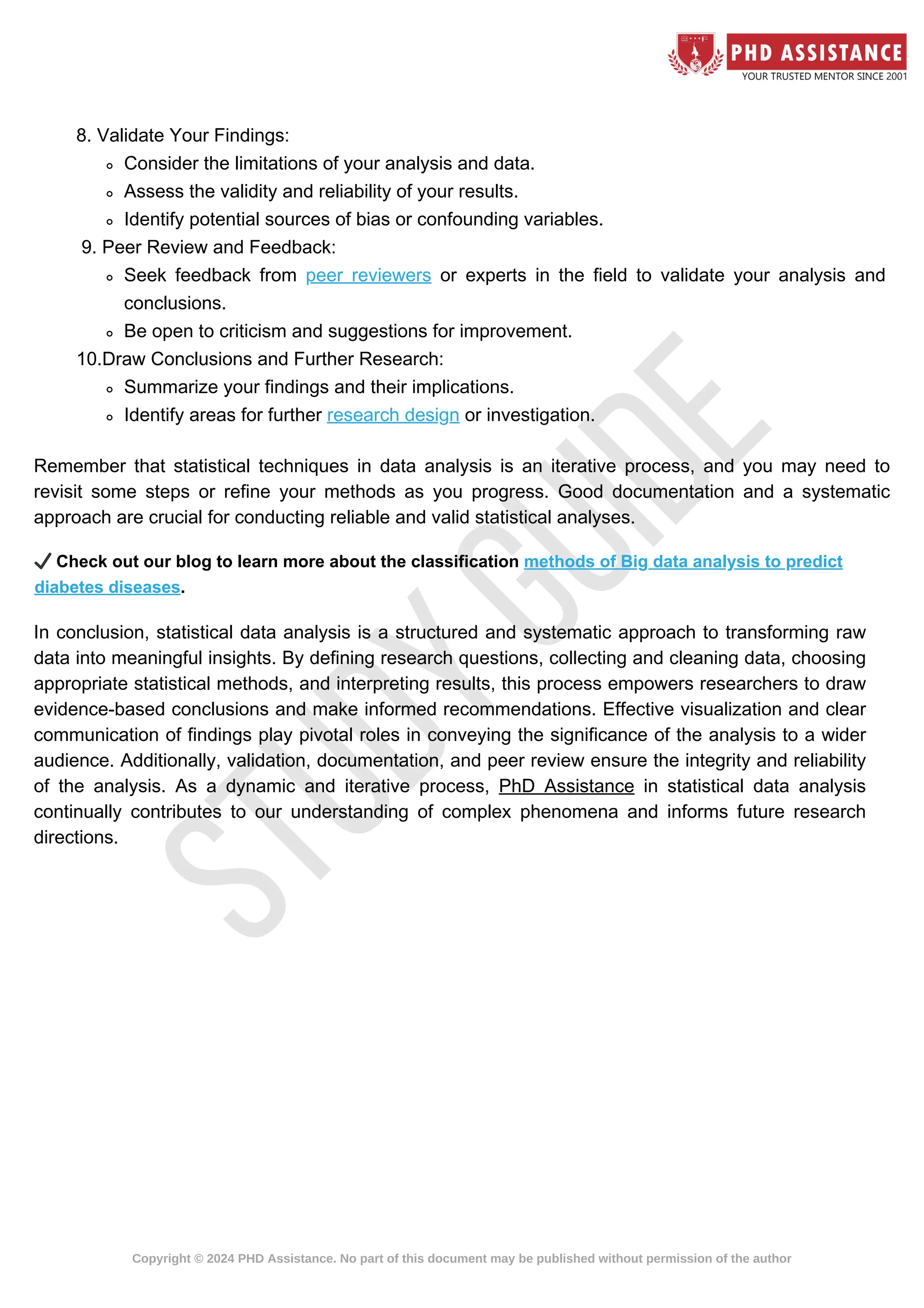 A step-by-step guide for conducting statistical data analysis | PDF