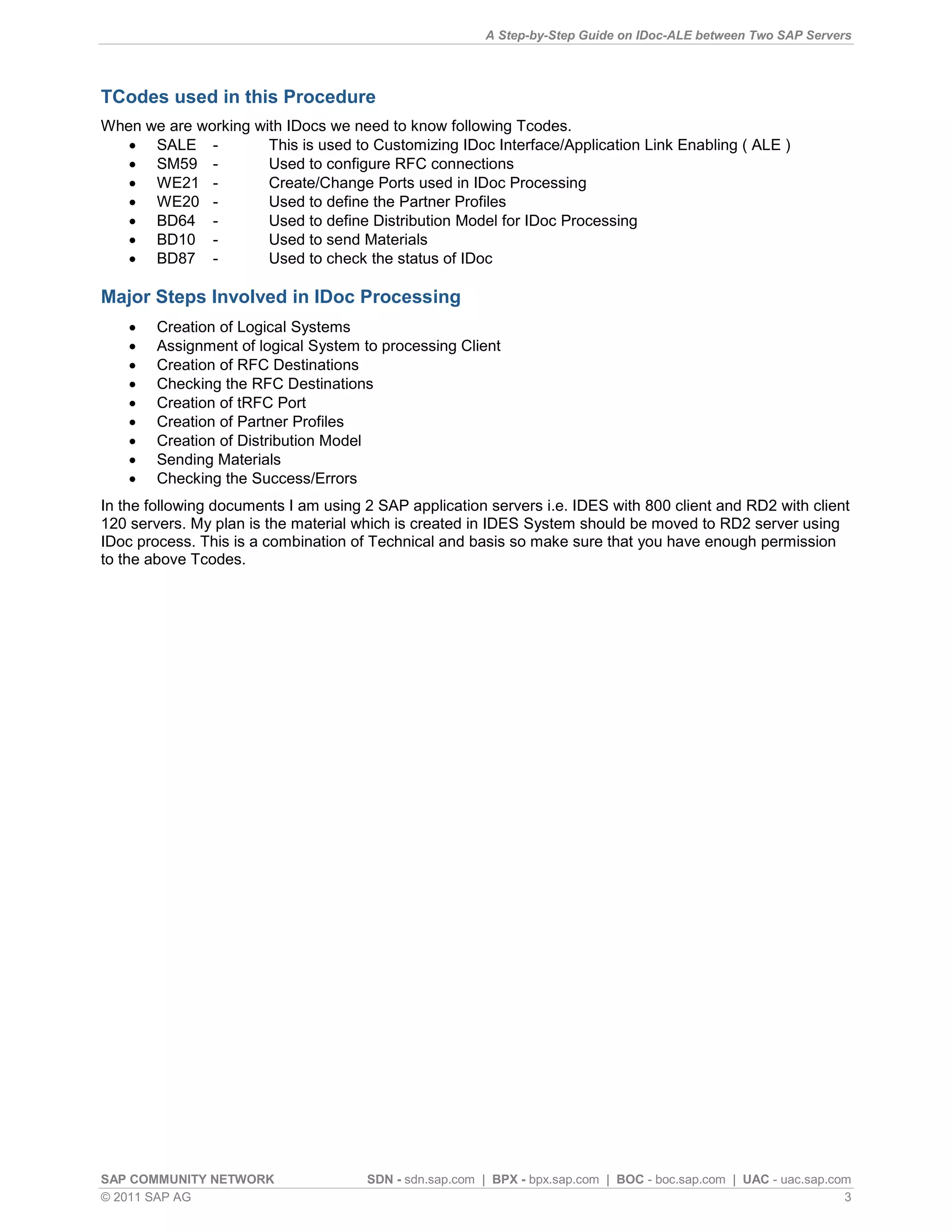 A step by-step guide on i doc-ale between two sap servers | PDF