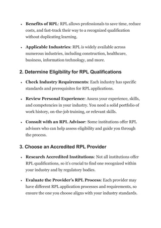 A Step-by-Step Guide to Applying for Recognition of Prior Learning (RPL ...