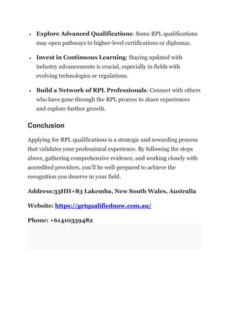 A Step-by-Step Guide to Applying for Recognition of Prior Learning (RPL ...